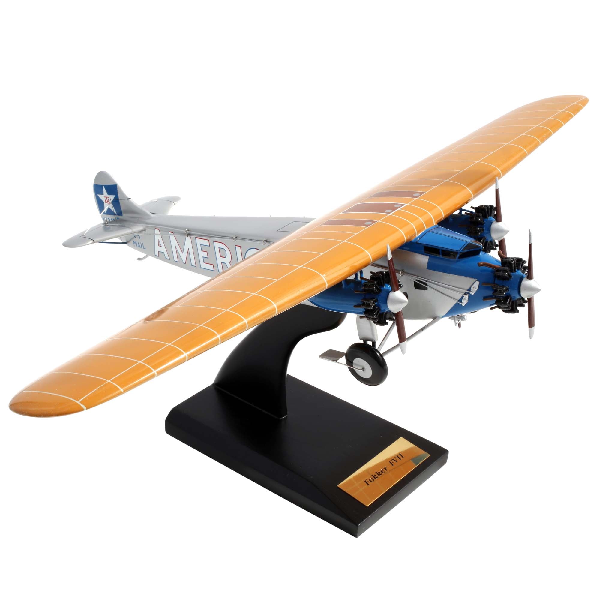 Maquette avion Fokker F-VII (F7) Trimotor - bois 1/40e
