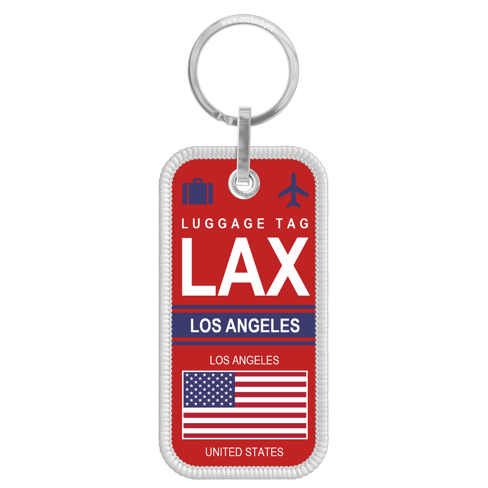 Flame key ring - Airport code IATA - LAX - Los Angeles