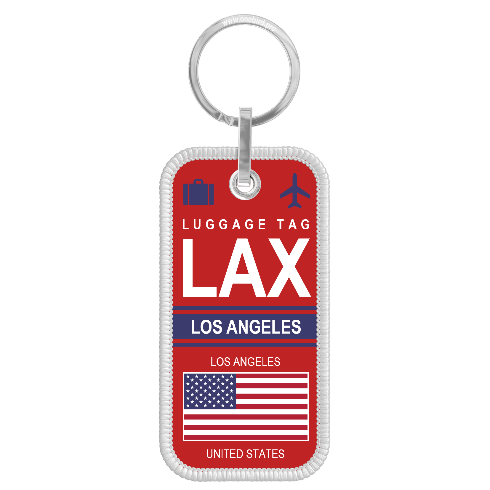 Flame key ring - Airport code IATA - LAX - Los Angeles