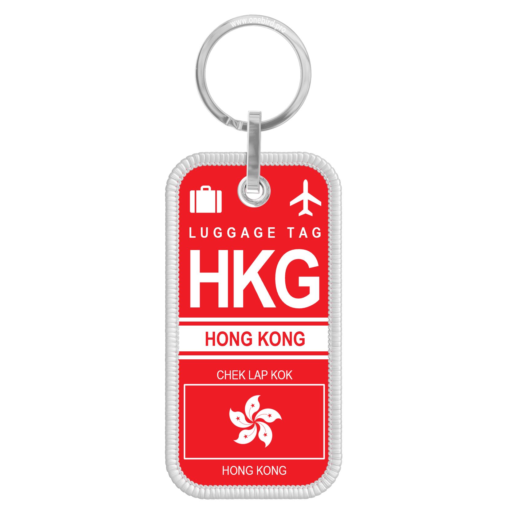 Flame key ring - Airport code IATA - HKG - Hong Kong