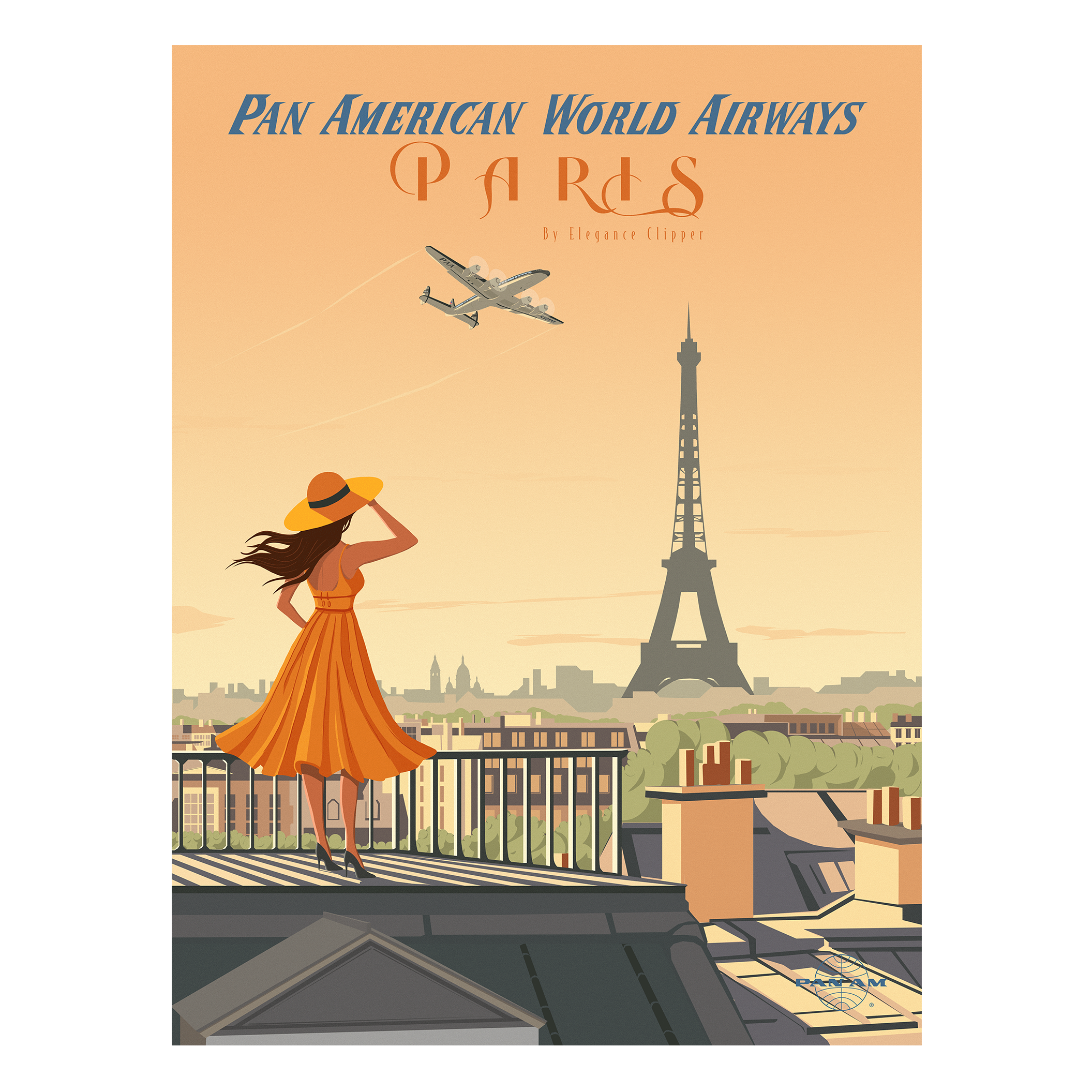 Affiche 30x40 PAN AM Paris – ONEBIRD